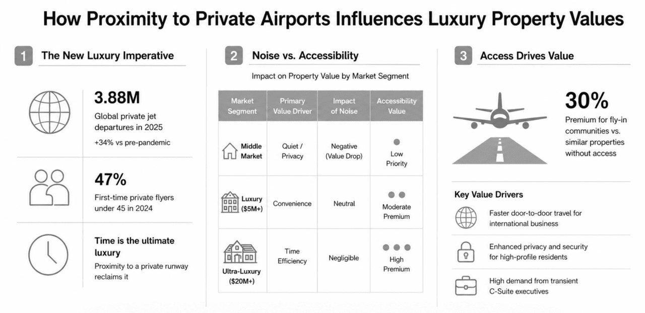 How proximity to private airports influences luxury property values ...